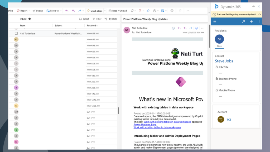 Dataverse Activity Tables Exchange Integration - Nati Turtledove